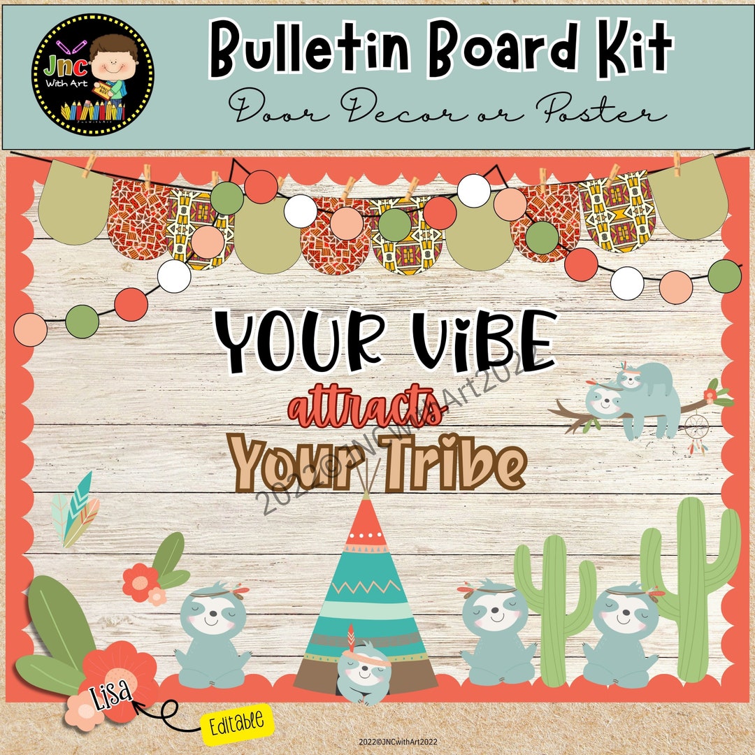 Back to School Bulletin Board Kit, Our Tribe Welcome, Door Decor Kit ...