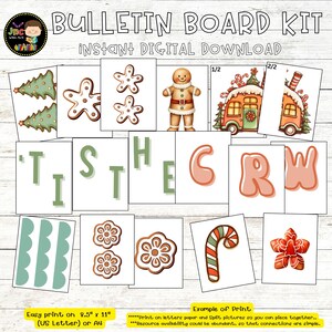 Christmas Bulletin Board for School Winter Door Decor Kit December ...