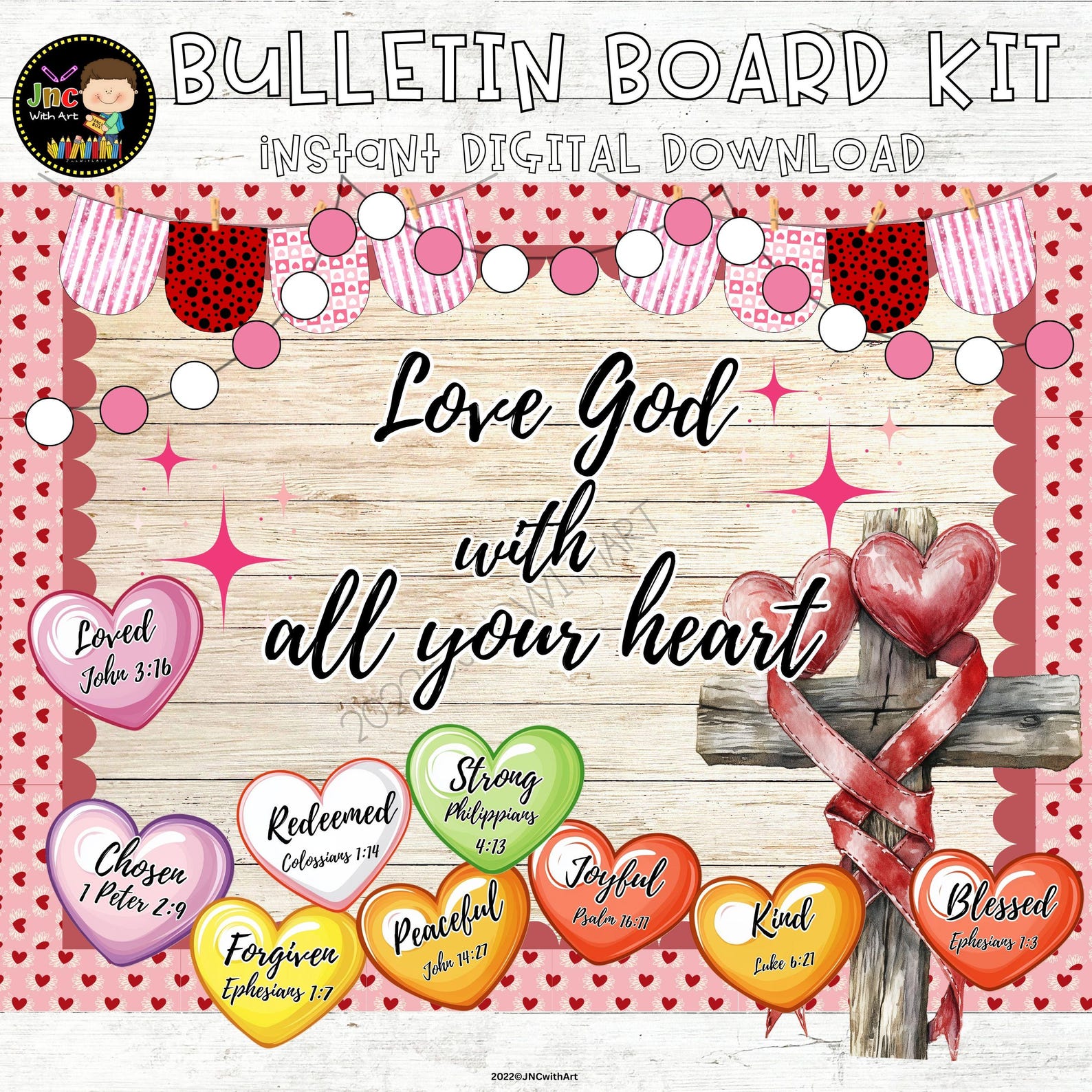 Valentine's Day Bulletin Board Kit God Says You Are February Christian ...