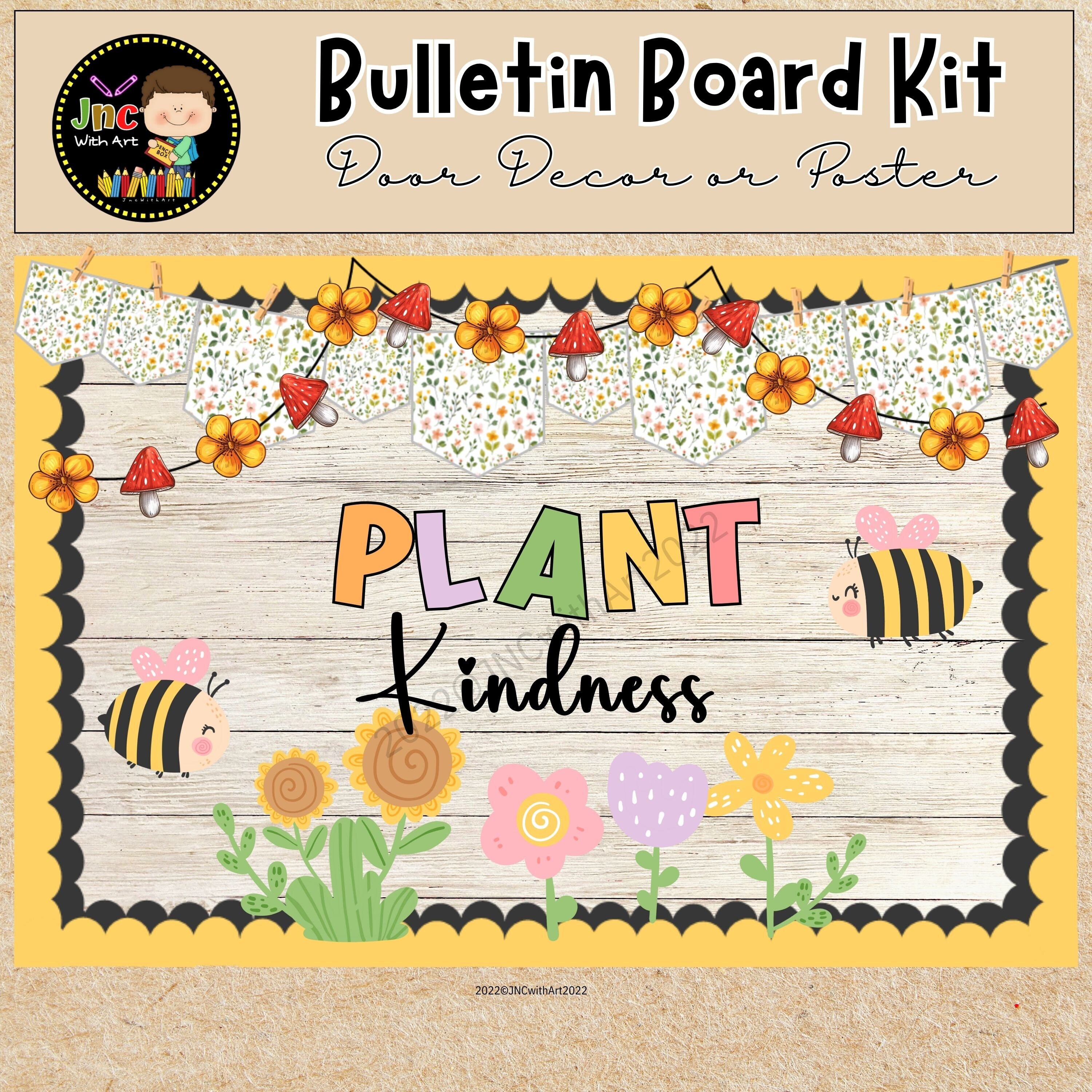 Spring Bulletin Board Kit, Classroom Door Decor, Kindness Theme ...
