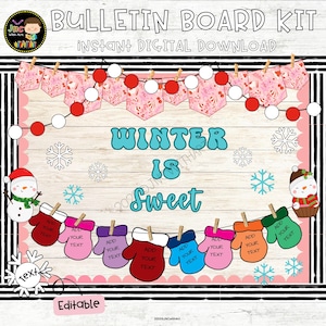 Winter is Sweet Bulletin Board Kit Snowflake Classroom Door Decor ...
