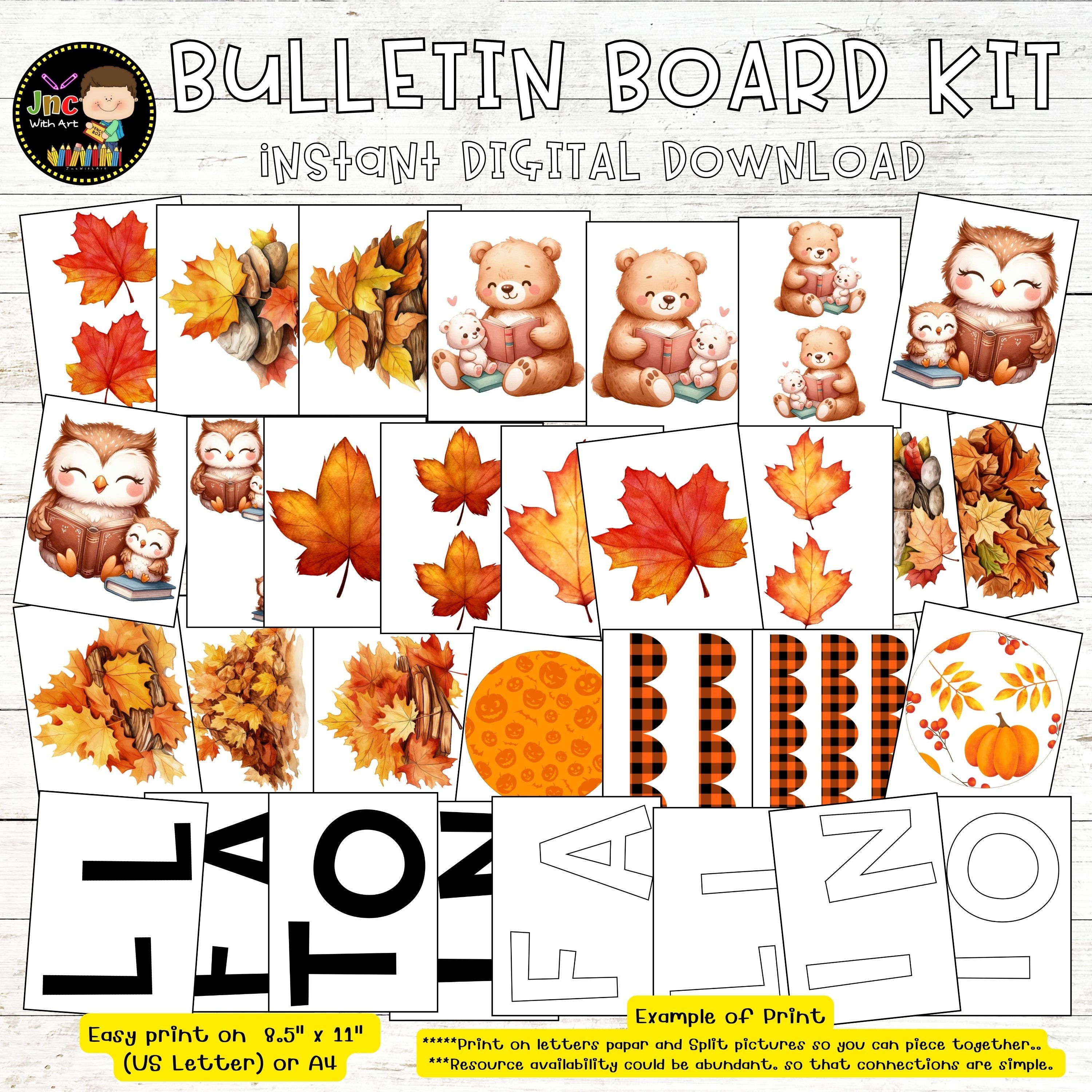 Reading Thanksgiving Bulletin Board Kit Fall Library Autumn Books ...