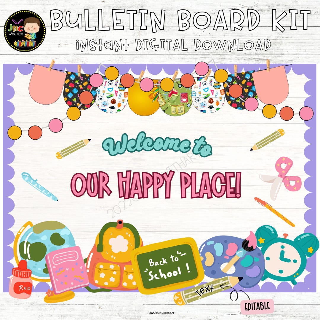 Back to School Bulletin Board Kit: Editable Classroom Decor (digital ...