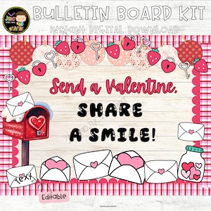 Valentine Day Bulletin Board Kit, Classroom Decor Holiday Seasonal ...