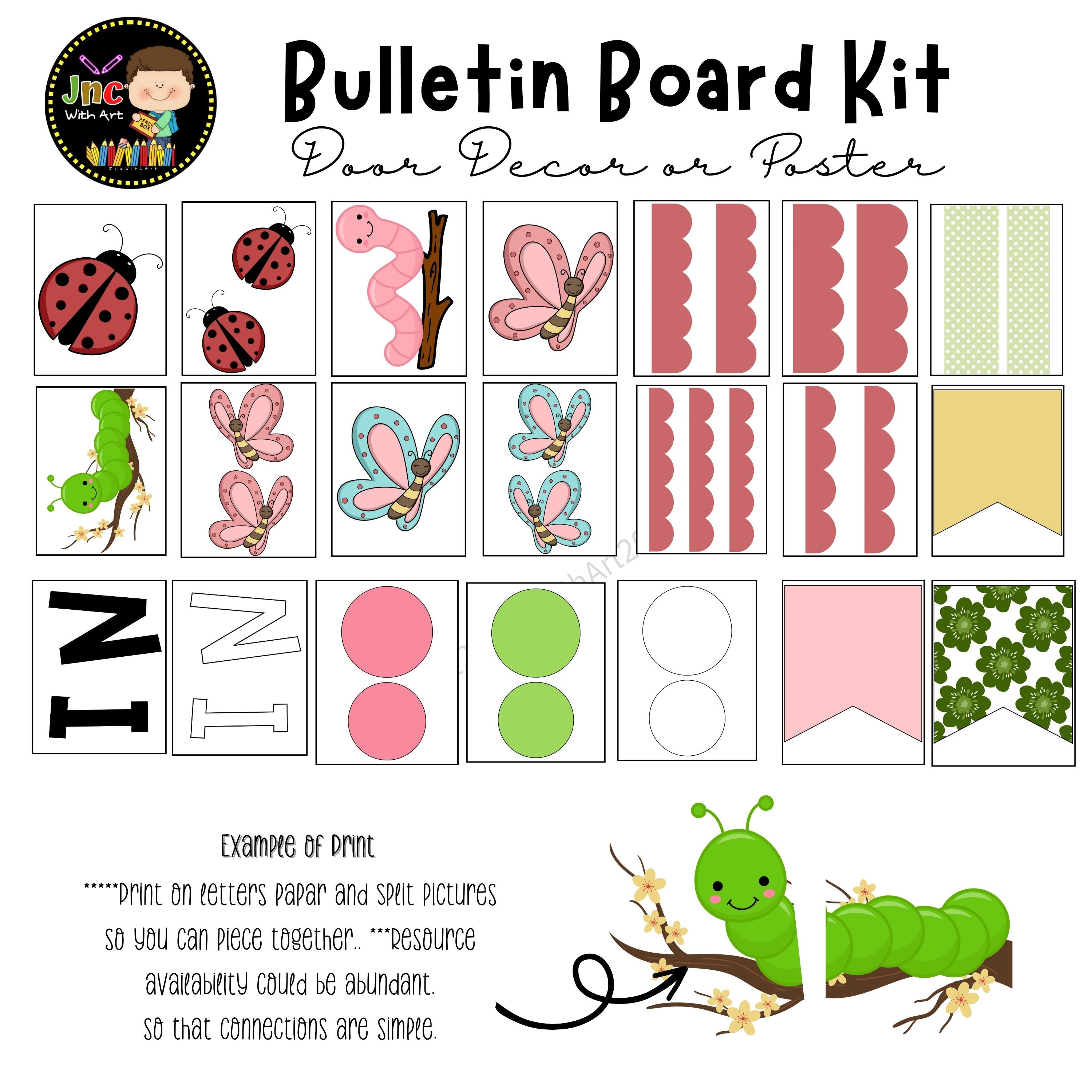 Spring Bulletin Board Kit Classroom Door Decor Inching Into Spring ...