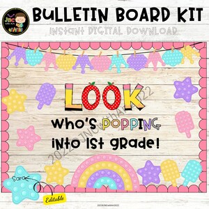 Back to School Bulletin Board Kit Pop It Themed Door Decor Editable - Etsy