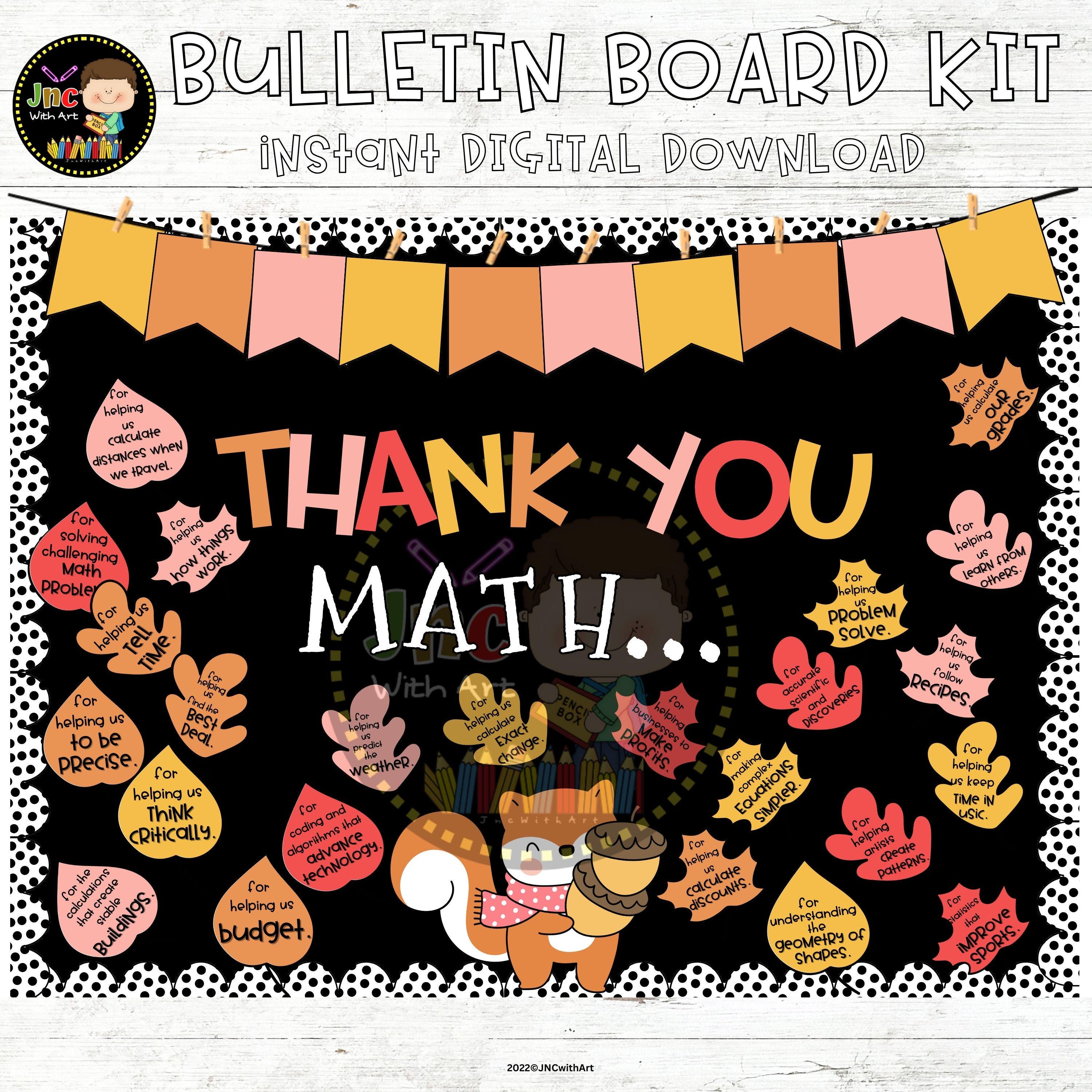 Thanksgiving Math Bulletin Board Kit Motivational Bulletin Board Kit ...