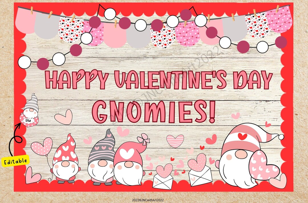 Valentines Bulletin Board Ideas, Gnome Door Decor, February Bulletin ...