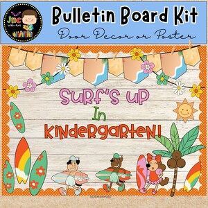Surfing Into Summer Bulletin Board Kit End of Year Classroom Door Decor ...