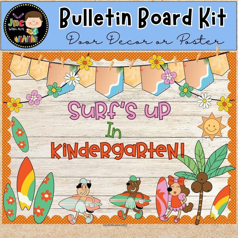 Surfing Into Summer Bulletin Board Kit End of Year Classroom Door Decor ...