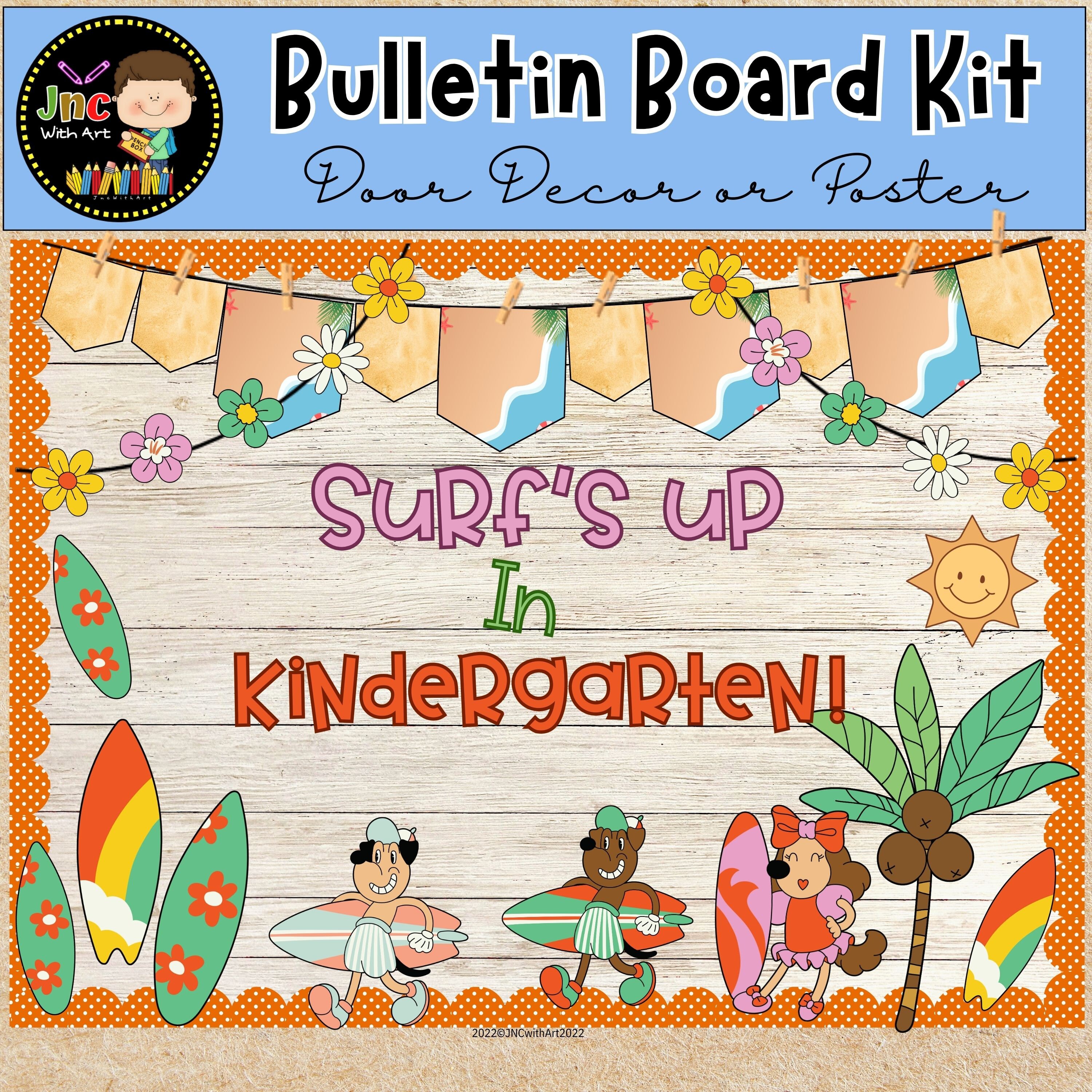 Surfing Into Summer Bulletin Board Kit End of Year Classroom Door Decor ...