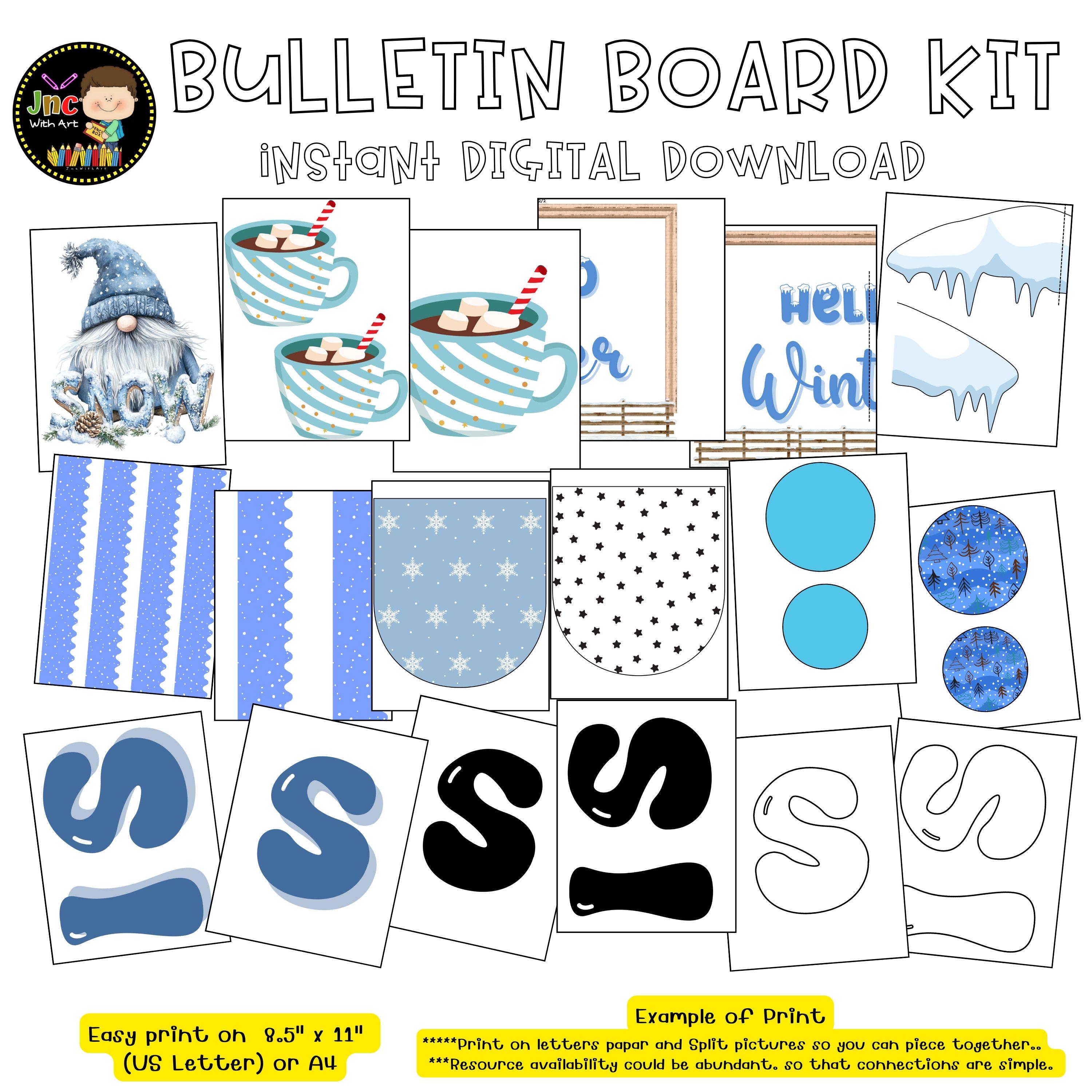 Is Snow Much Fun Bulletin Board Kit Winter Display December Door Decor ...