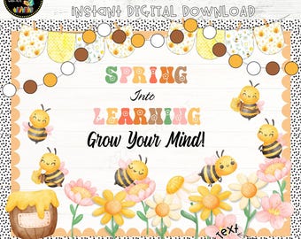 Hopping Into Spring Bulletin Board Kit Classroom Door Decor Editable - Etsy