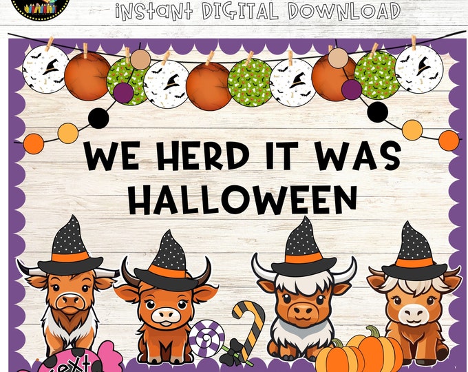 Highland Cow Fall Bulletin Board Kit Classroom Door Decor Autumn ...