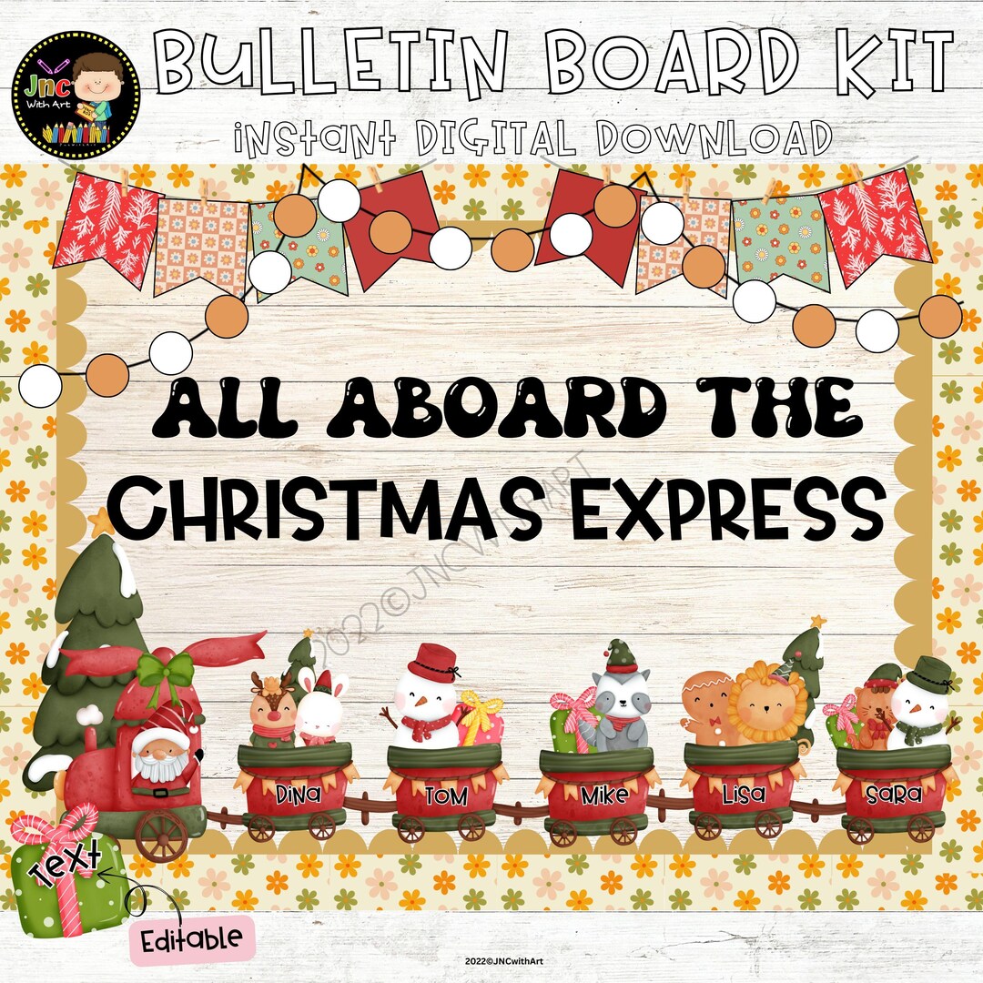Christmas Train Bulletin Board Kit Express Polar Train, December Decor ...