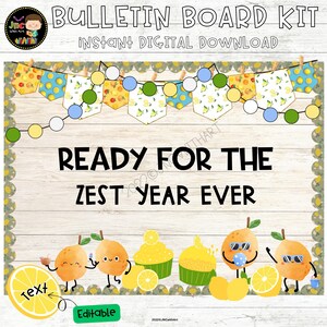Lemon Back to School Bulletin Board Kit Door Decor Editable - Etsy