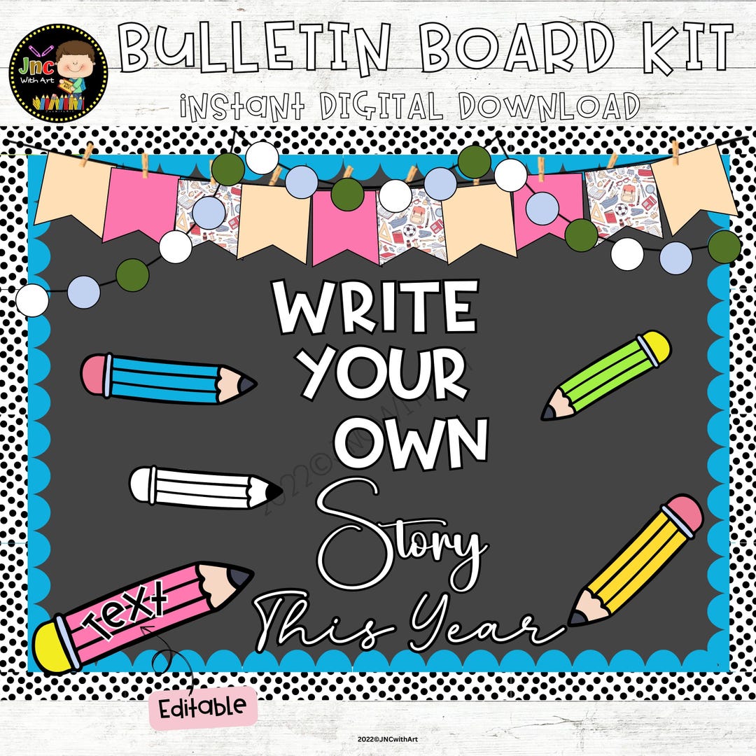 Back to School Bulletin Board Kit Pencil Door Decor Write Your Own ...