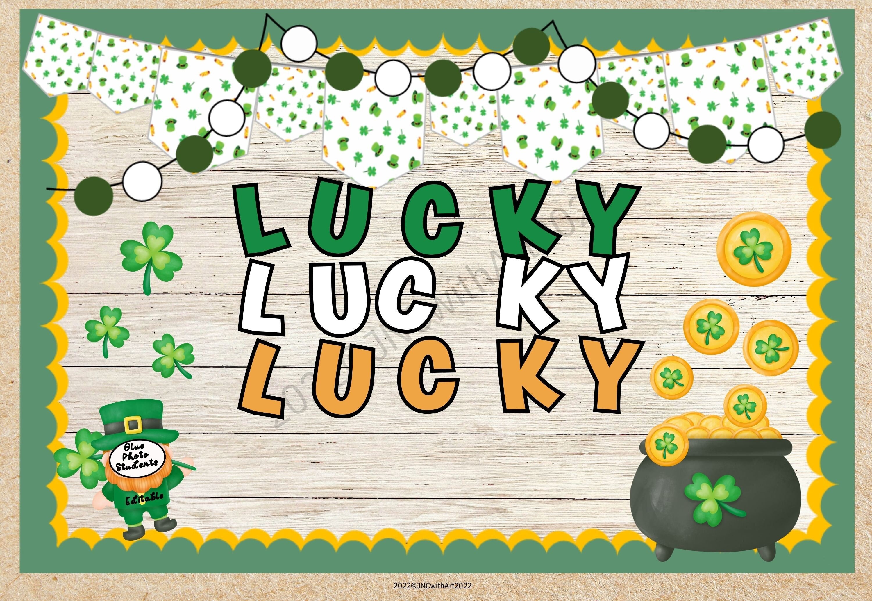 St. Patrick's Day Bulletin Board Kit, Lucky Classroom, Door Decor ...