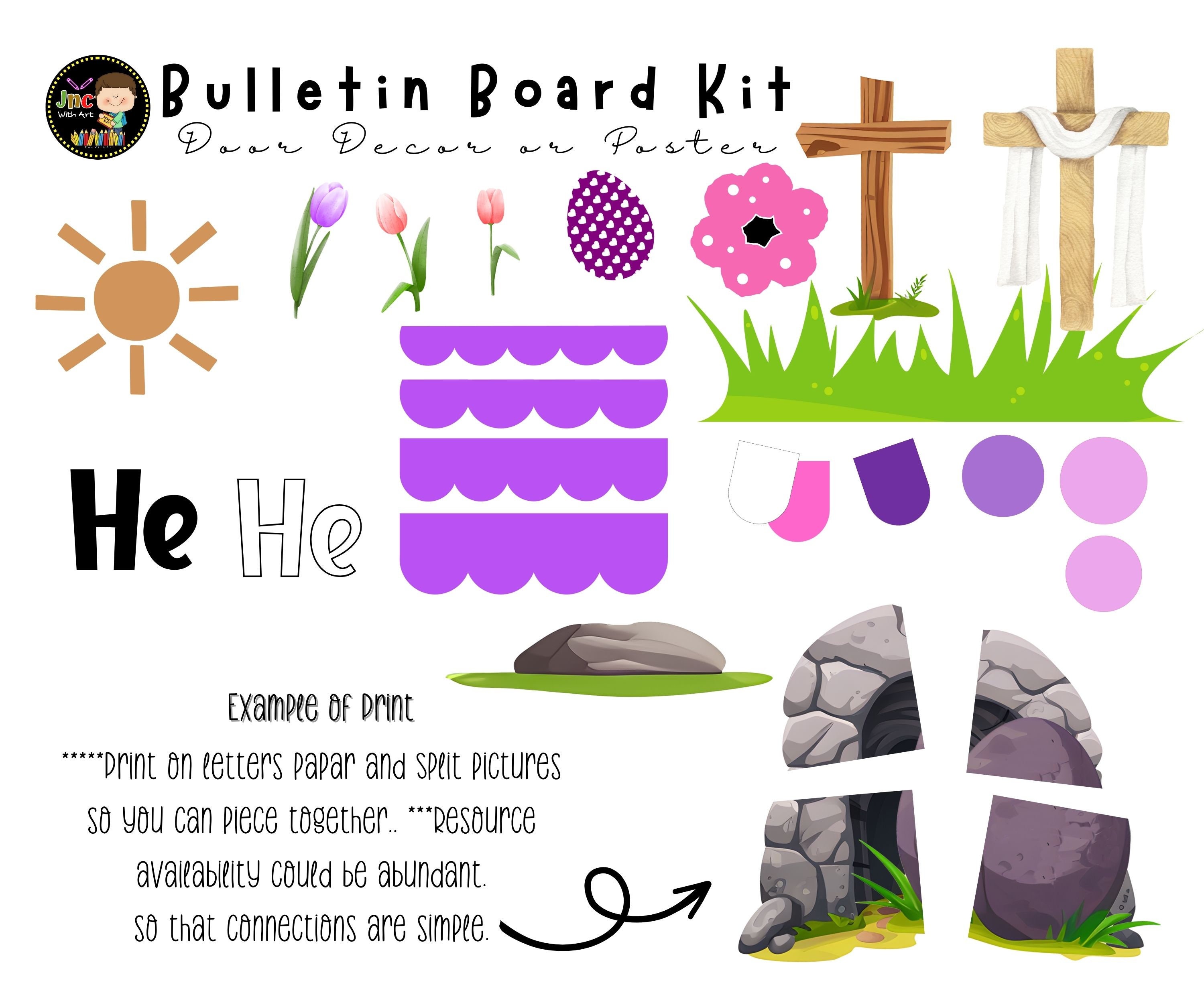 Resurrection Easter Bulletin Board Kit, He is Risen, Classroom Door ...