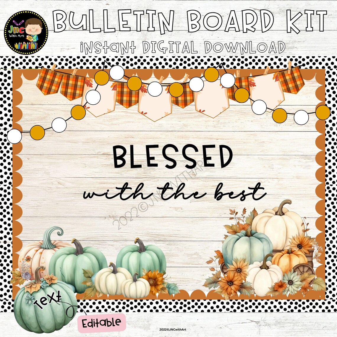Thanksgiving Bulletin Board Kits Grateful Fall Door Decor Editable - Etsy
