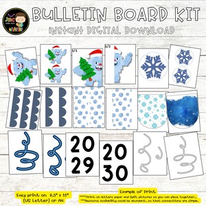 Yeti Winter Bulletin Board Kit January Classroom Door Decor Editable - Etsy