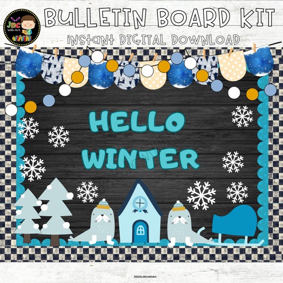 Hiis Snowy Bulletin Board Arctic Animals Theme Winter January Bulletin
