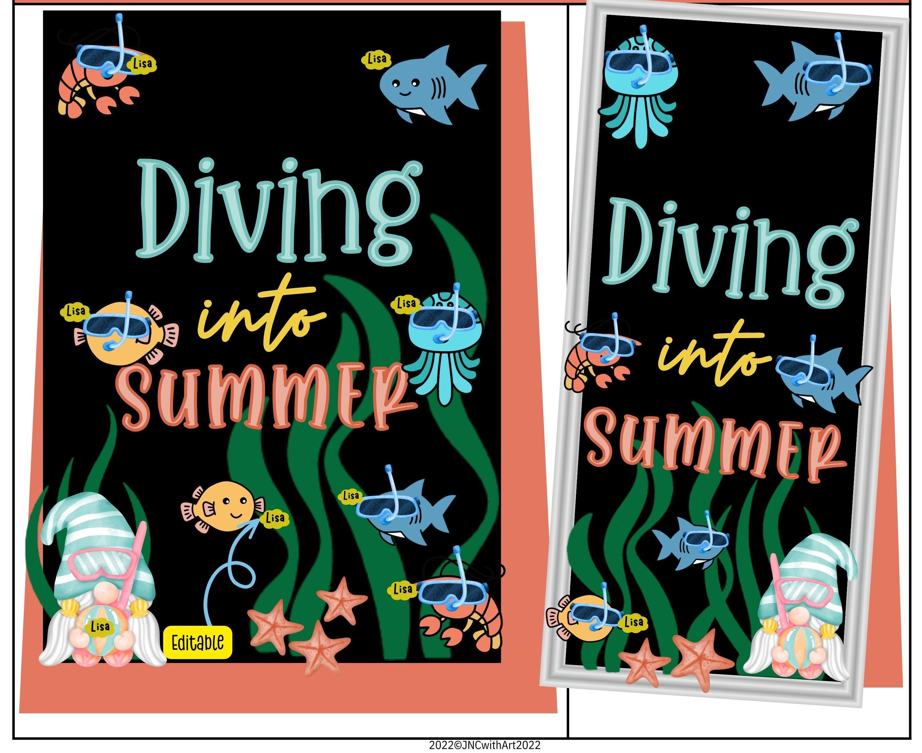 Diving Into Summer Bulletin Boards for School Ocean Door - Etsy