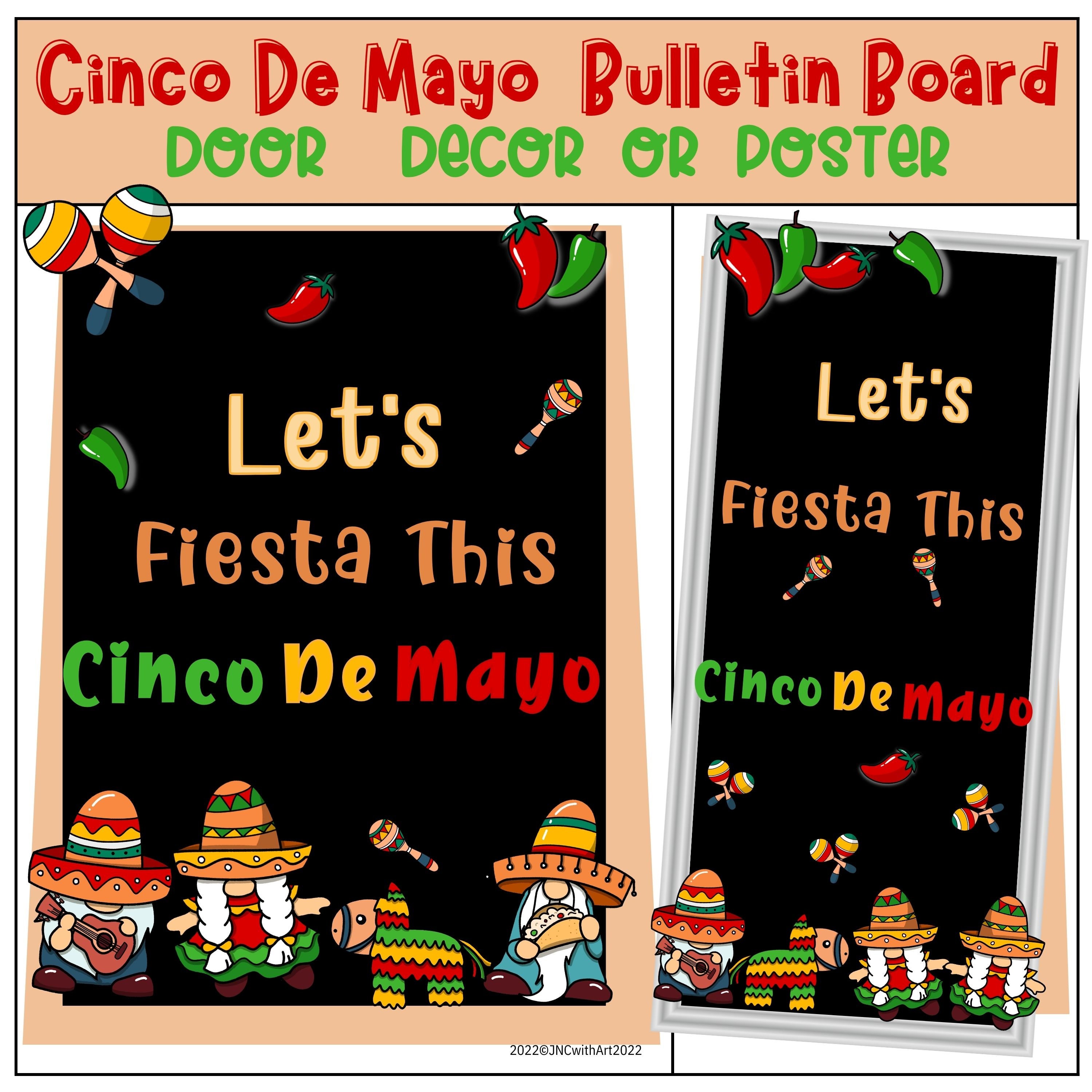Fiesta Cinco De Mayo Bulletin Board Kit Spring Mexican Party Door Decor ...