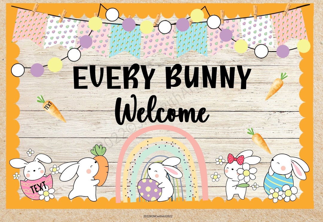Easter Bulletin Board Kit,every Bunny Welcome,spring Door Decor ...