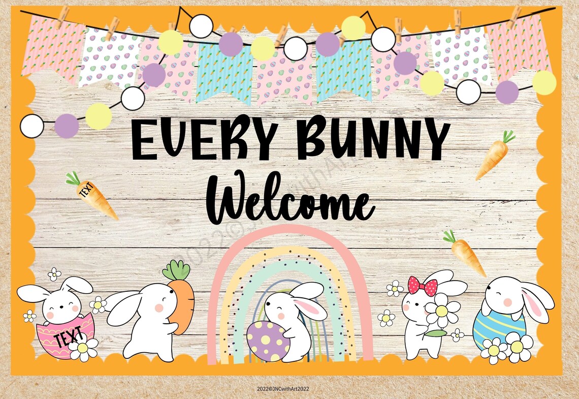 Easter Bulletin Board Kit,every Bunny Welcome,spring Door Decor ...
