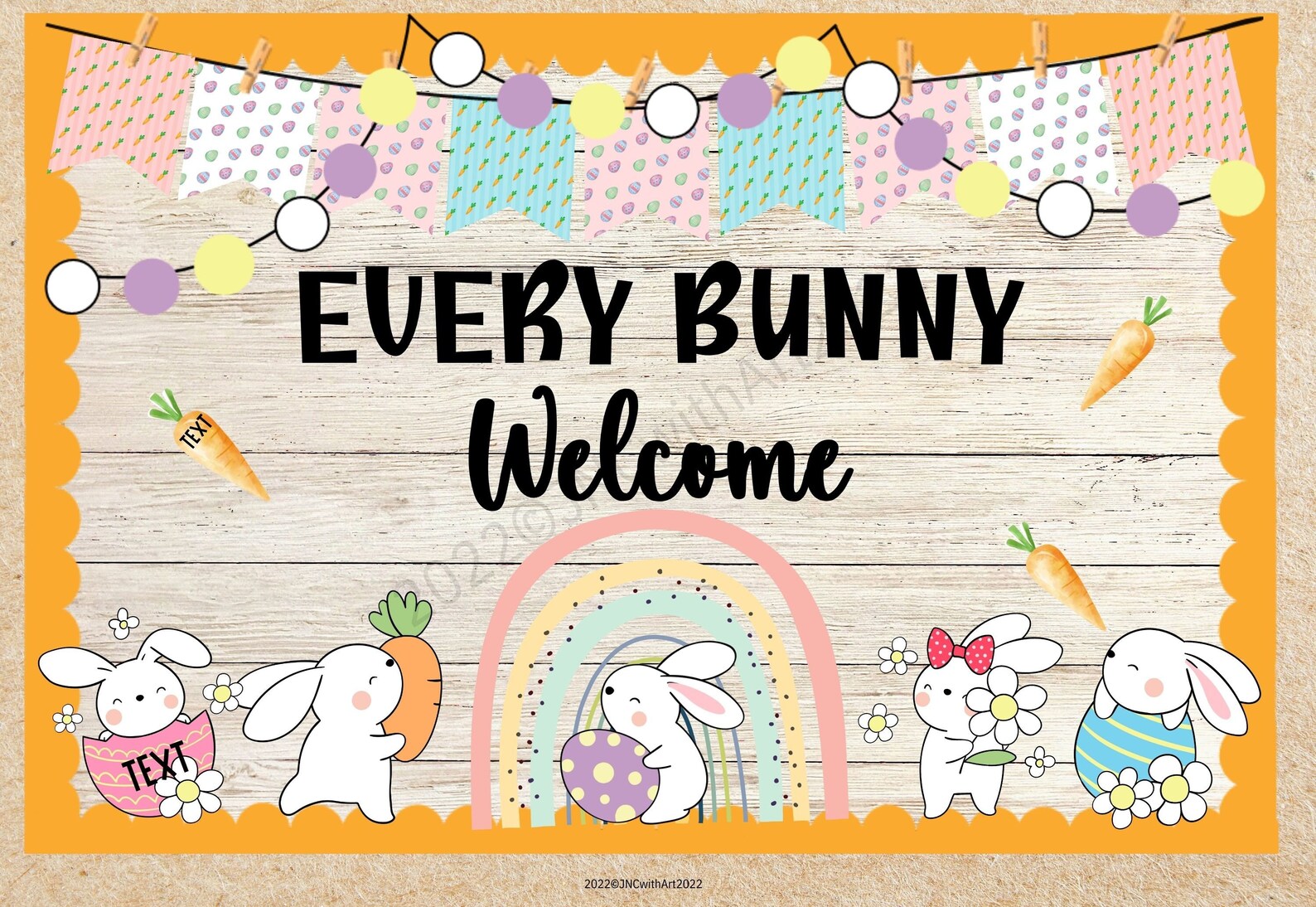 Easter Bulletin Board Kit,every Bunny Welcome,spring Door Decor ...