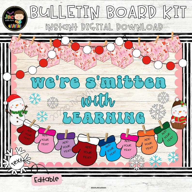 Winter is Sweet Bulletin Board Kit Snowflake Classroom Door Decor ...