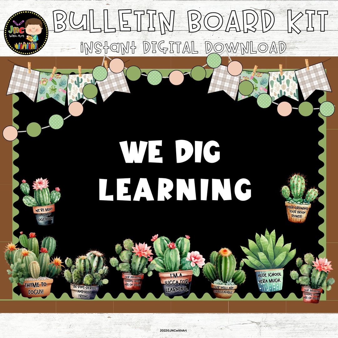 We Dig Learning Bulletin Board Kit | Cactus Theme Classroom Decor | Fun ...