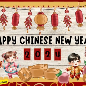 Chinese New Year Bulletin Board Kit Classroom Decor Printable Posters ...