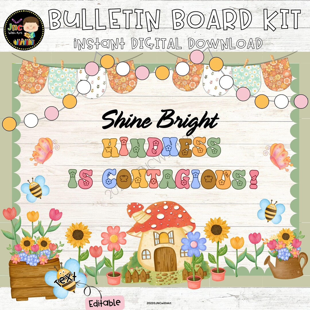 Kindness is Contagious Bulletin Board Kit Spring Easter Door Decor ...