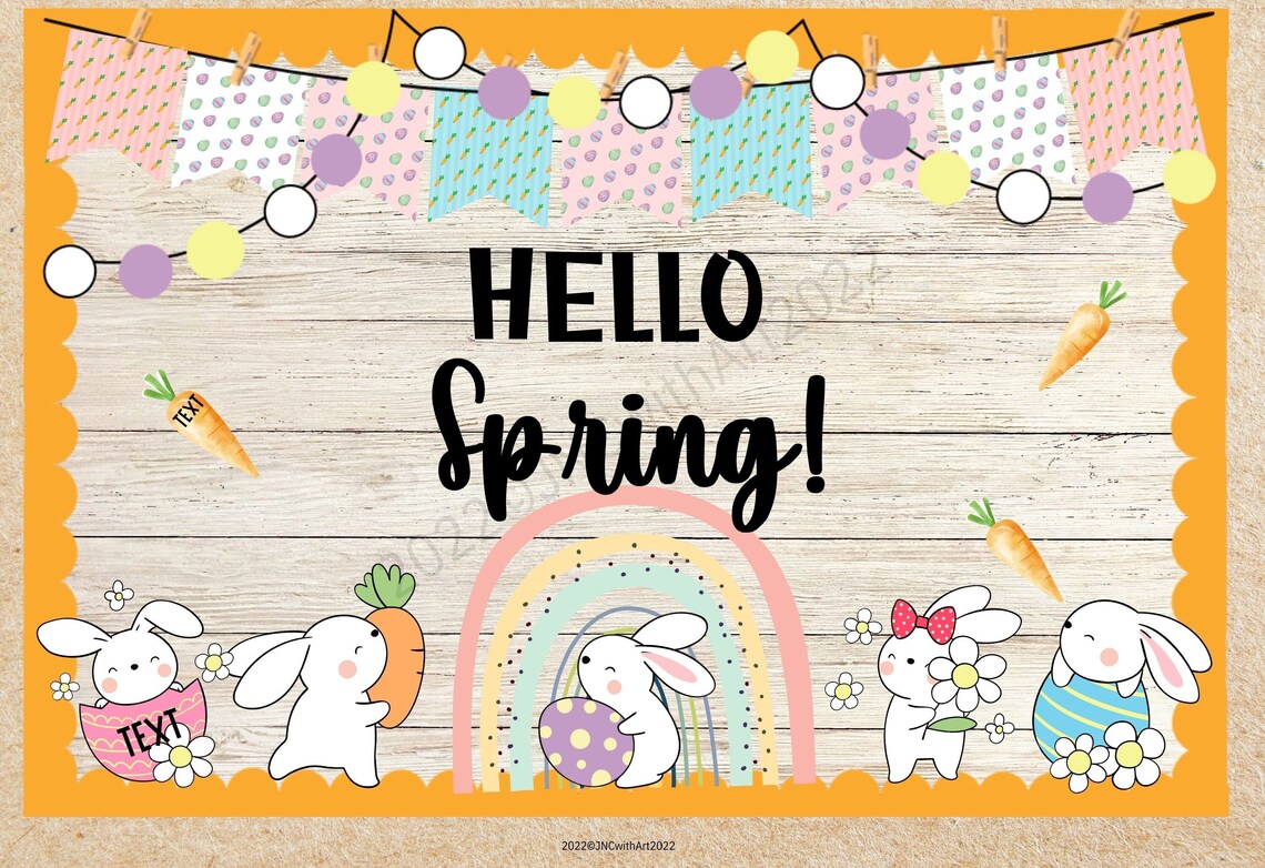 Easter Bulletin Board Kit,every Bunny Welcome,spring Door Decor ...