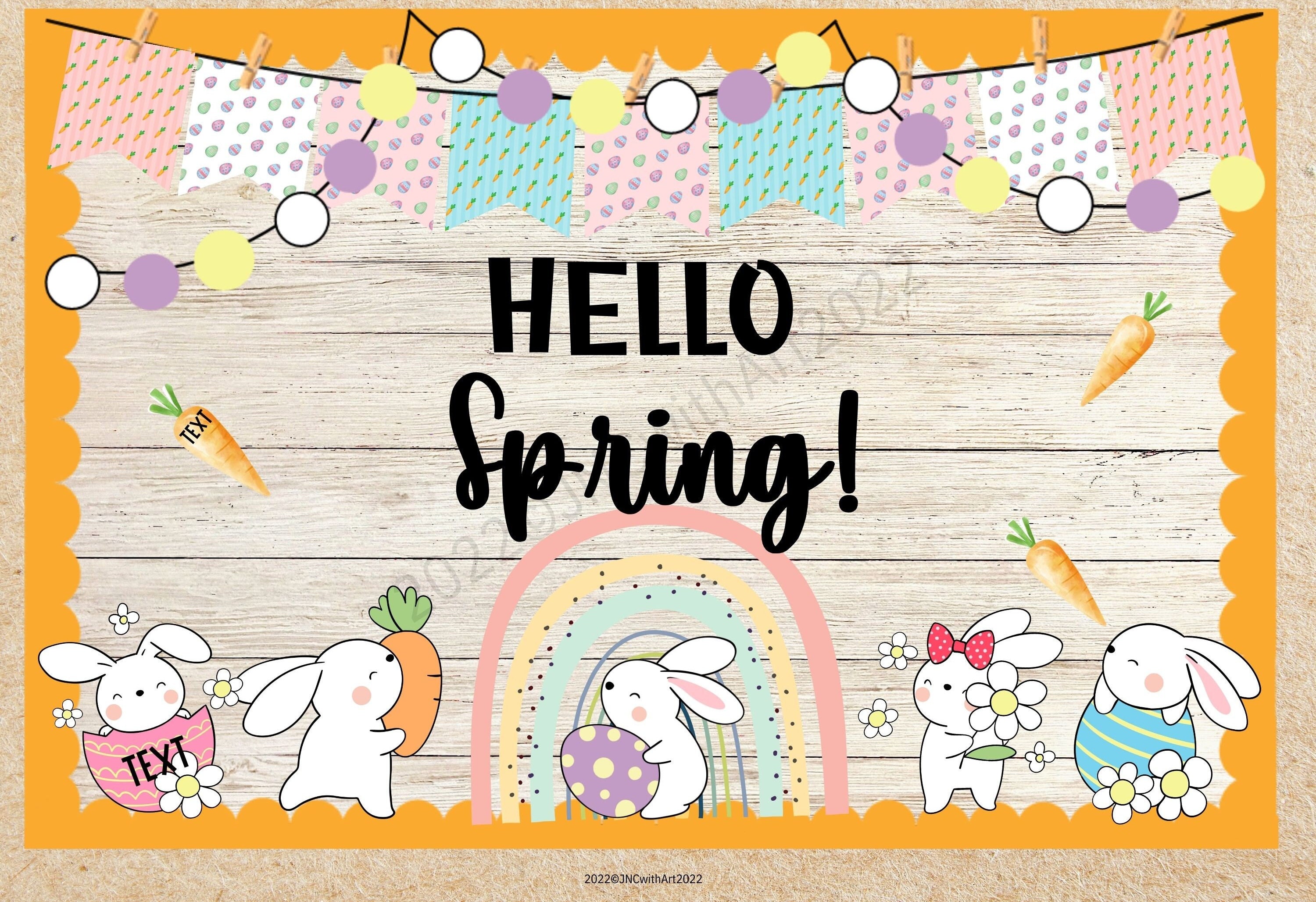Easter Bulletin Board Kit,every Bunny Welcome,spring Door Decor ...
