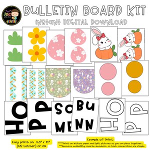 April Easter Bunny Bulletin Board Kit|hoppy Easter Display|spring ...