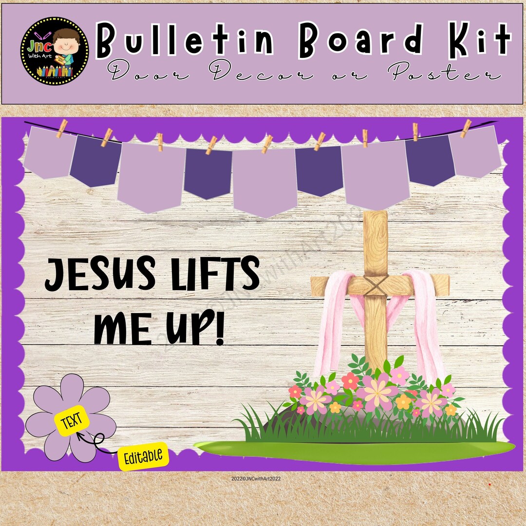 Resurrection Easter Bulletin Board Kit,christian Classroom Decor Church ...