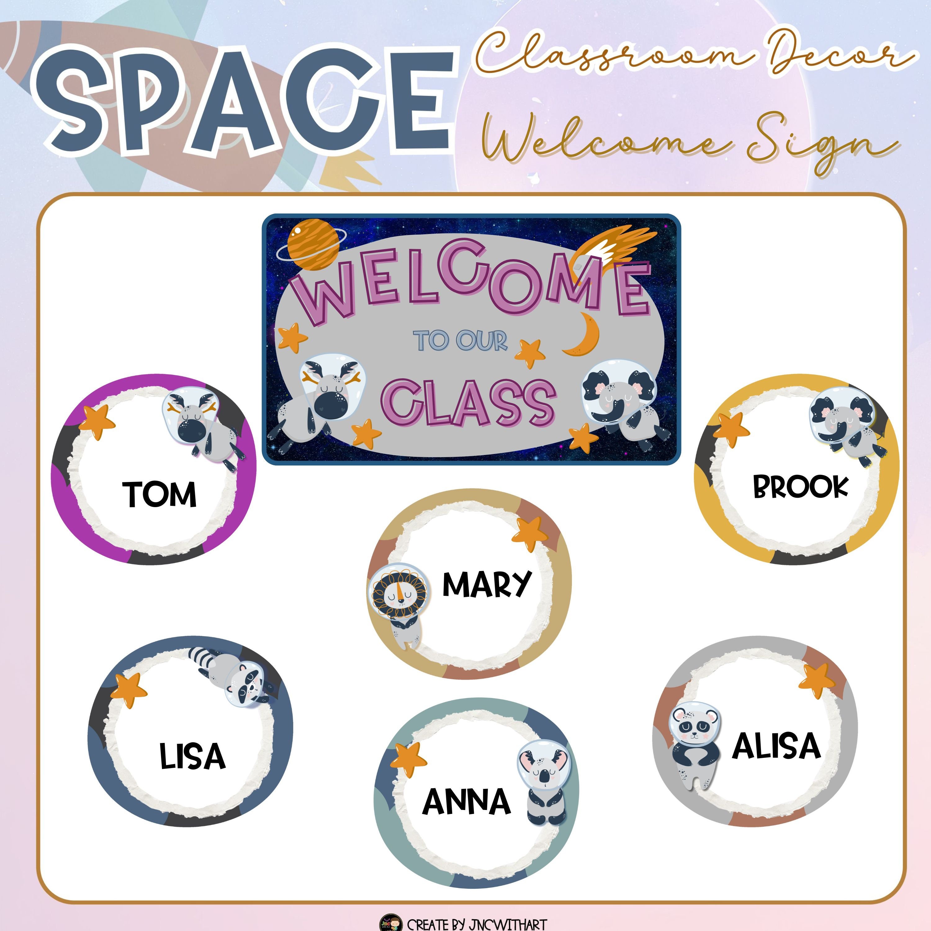 Space Themed Classroom Decor Bundle Printable Back to School Classroom ...
