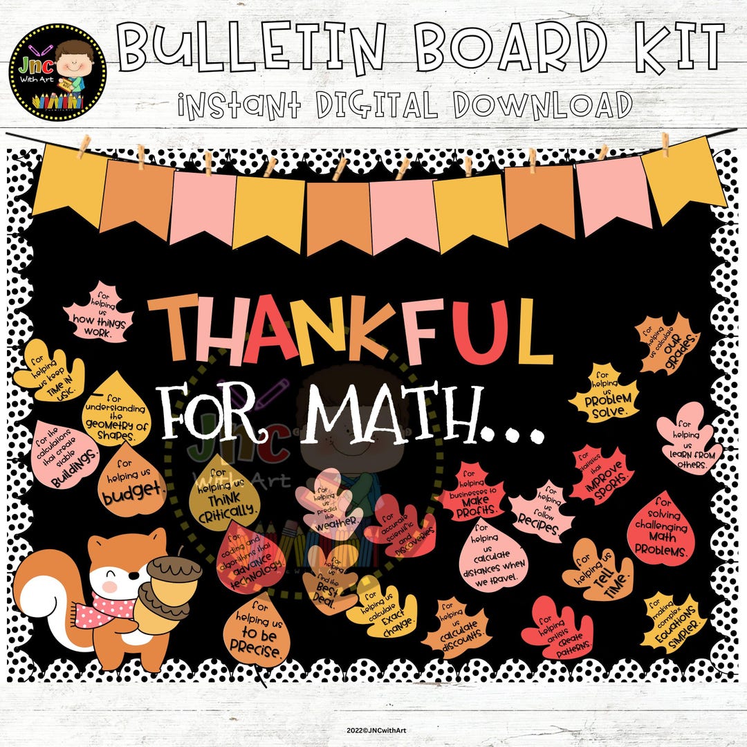 Thanksgiving Math Bulletin Board Kit: Classroom Fall Decor (digital ...