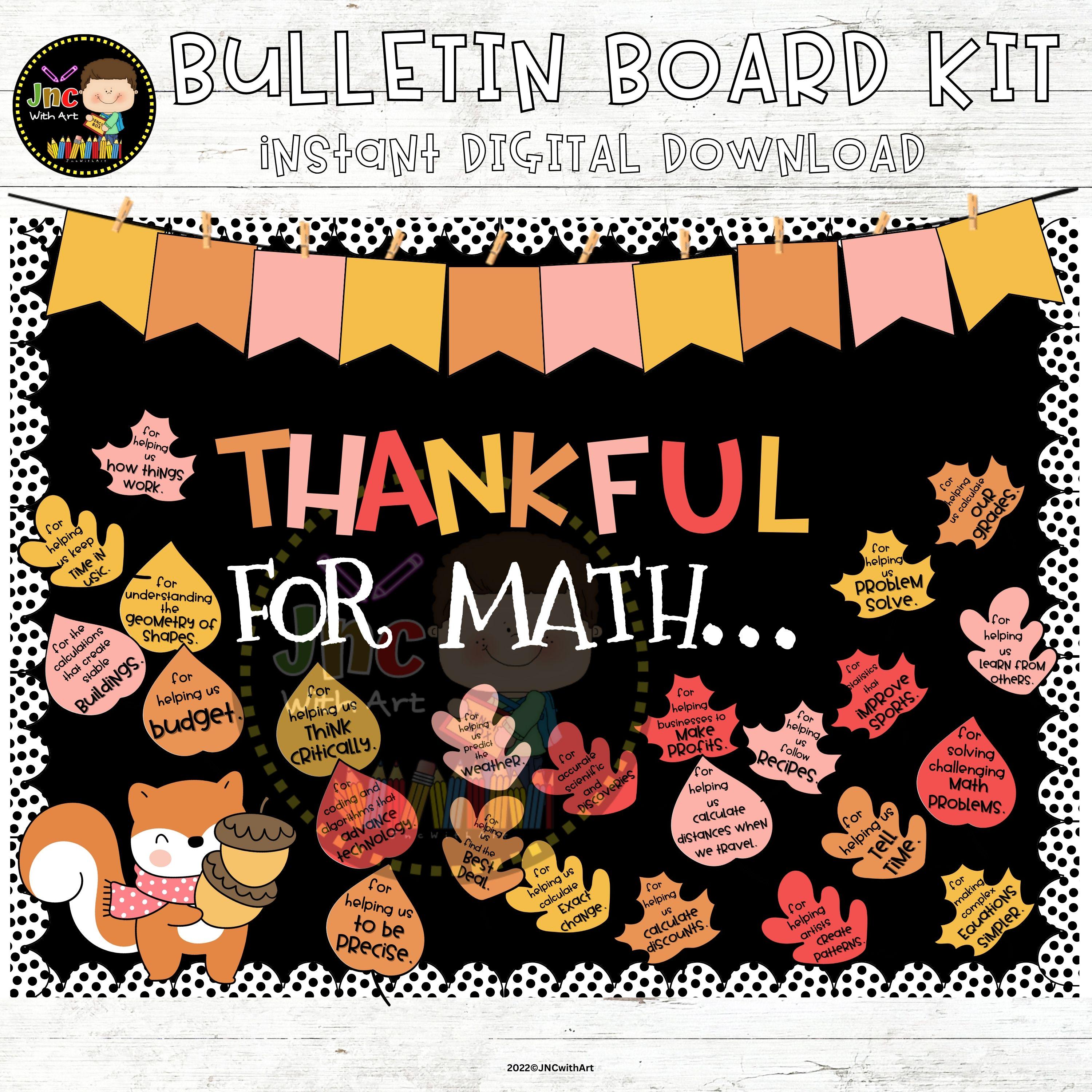 Thanksgiving Math Bulletin Board Kit Motivational Bulletin Board Kit ...