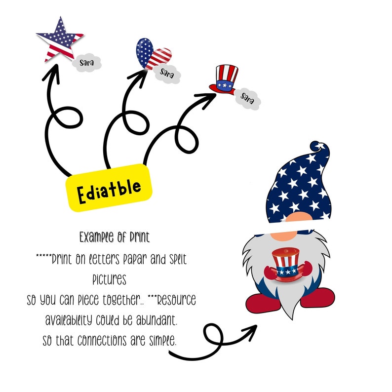 July 4th Gnomes Independence Day Bulletin Board, Door Decor, Patriots ...