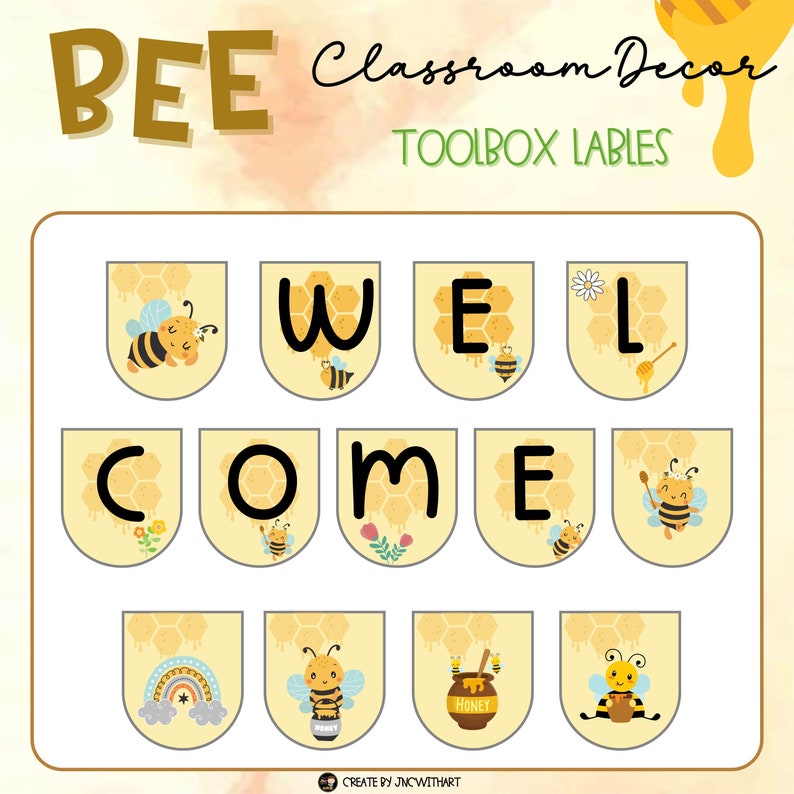 Bee Themed Classroom Decor Bundle Printable Back to School Classroom ...