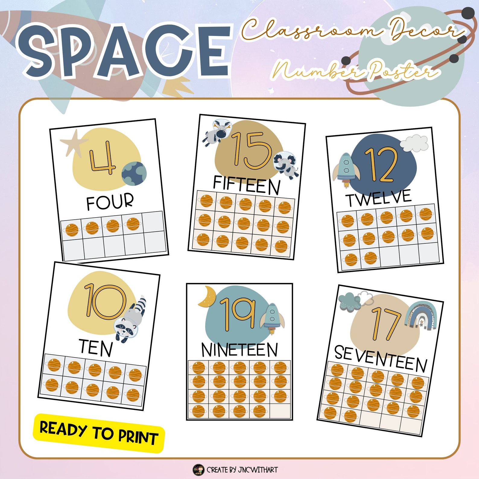 Space Themed Classroom Decor Bundle Printable Back to School Classroom ...