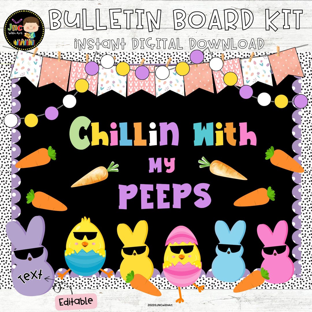 Chillin With My Peeps Bulletin Board Kit | Spring Classroomdoor Decor ...