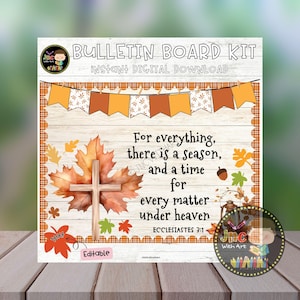 Fall Christian Bulletin Board Thanksgiving Church Religious Editable - Etsy