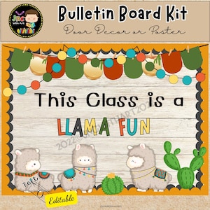 Back to School Llama Bulletin Board Kit | Door Decor | Editable - Etsy