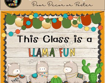 Back to School Llama Bulletin Board Kit | Classroom Door Decor ...