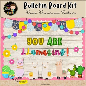 Llama Bulletin Board Kit, Summer Back to School, Door Decoration ...
